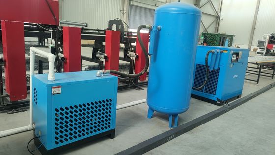 PLC Industrial Screw Compressor With Air Dryer Direct Belt Drive System